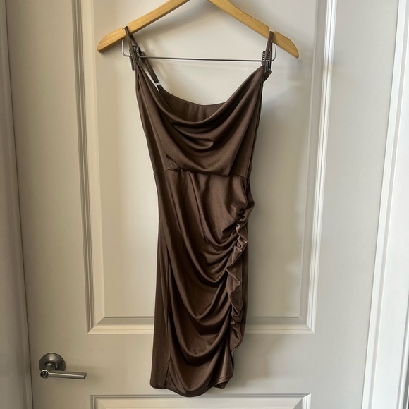 ASOS | Dresses | Asos Elegant Brown Draped Dress | Poshmark